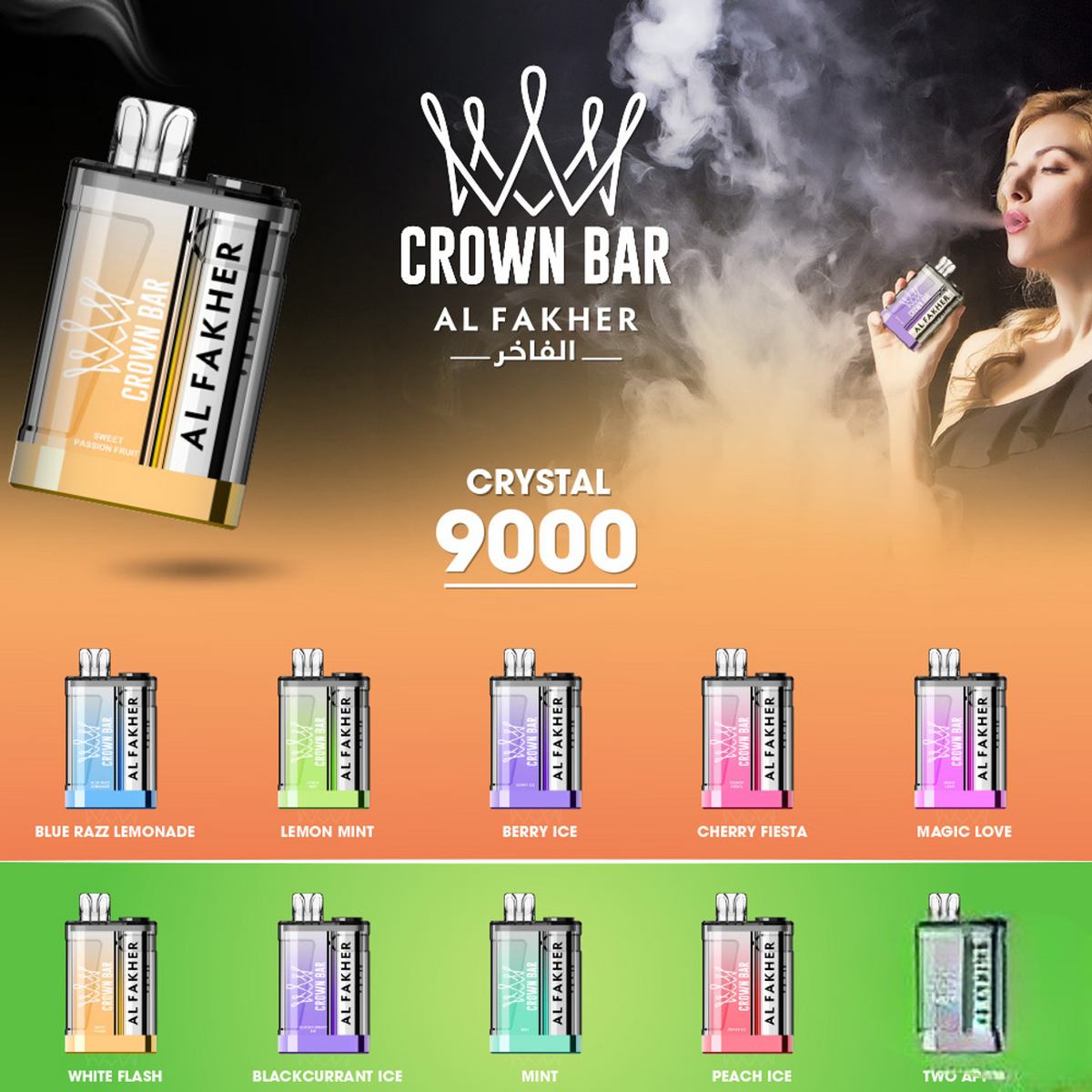 Al Fakher Crown Bar Crystal 9000 Puffs Disposable Vape Wholesale